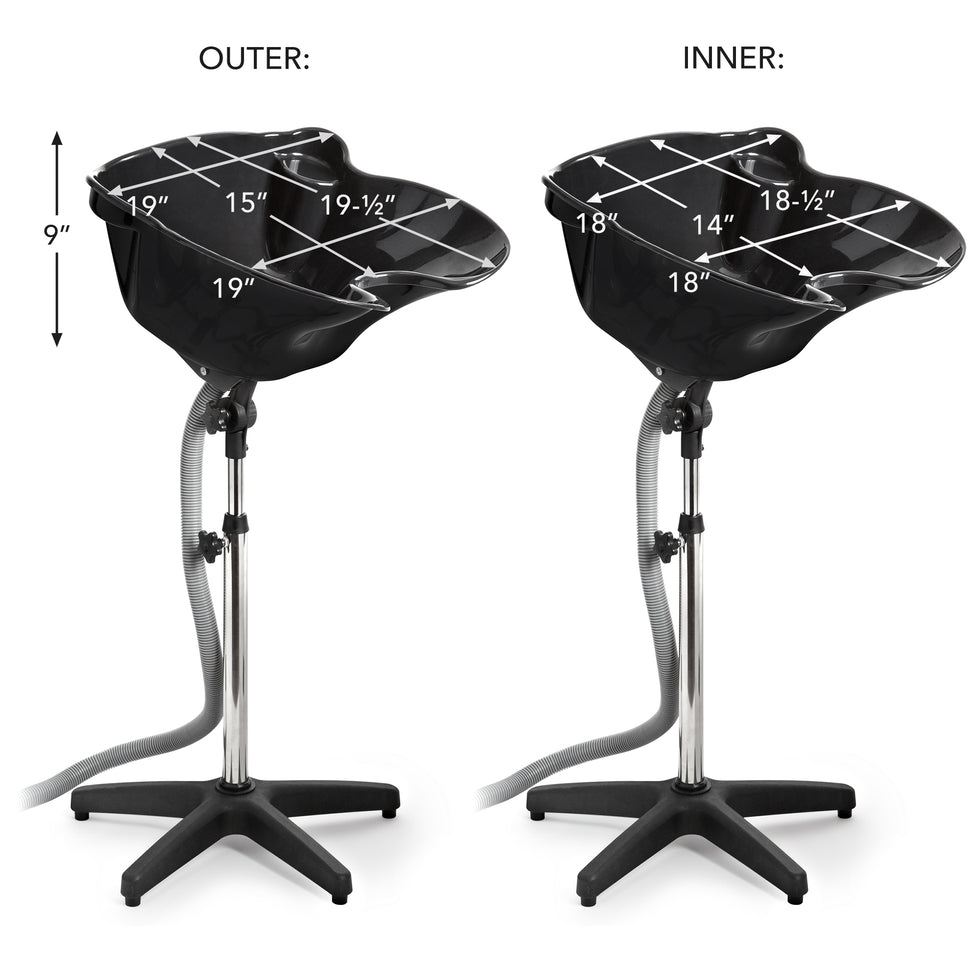 Portable Deep Basin Shampoo Sink with Drain - Adjustable Height – Mix ...