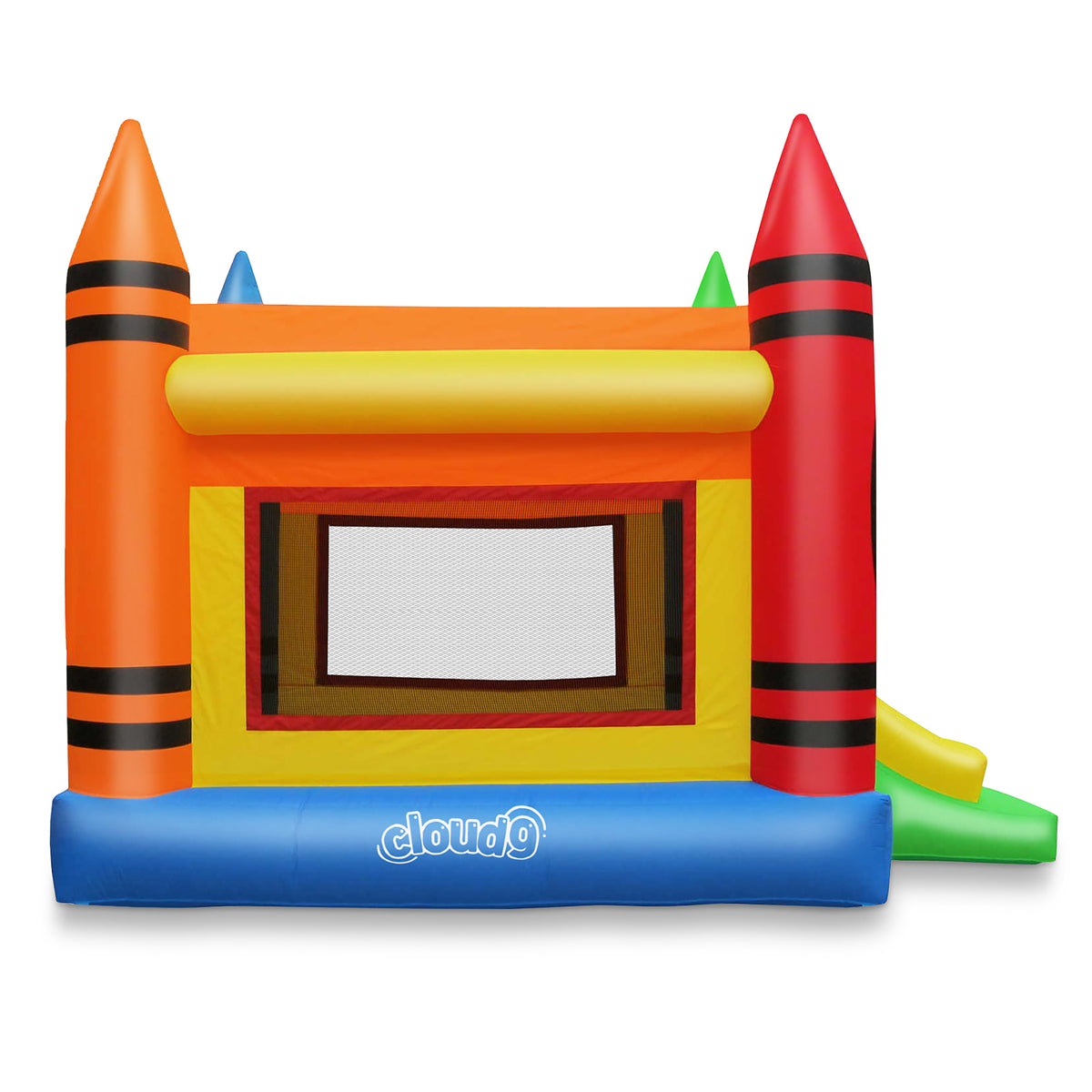 Crayon Inflatable Bounce House with Slide and Air Blower – Mix Wholesale