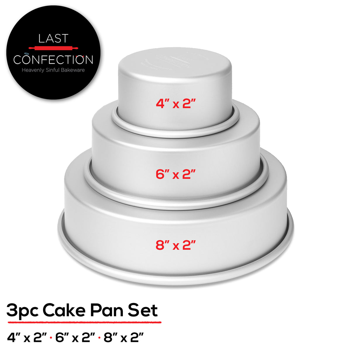 3-Piece Round Cake Pan Sets - Professional Bakeware – Mix Wholesale