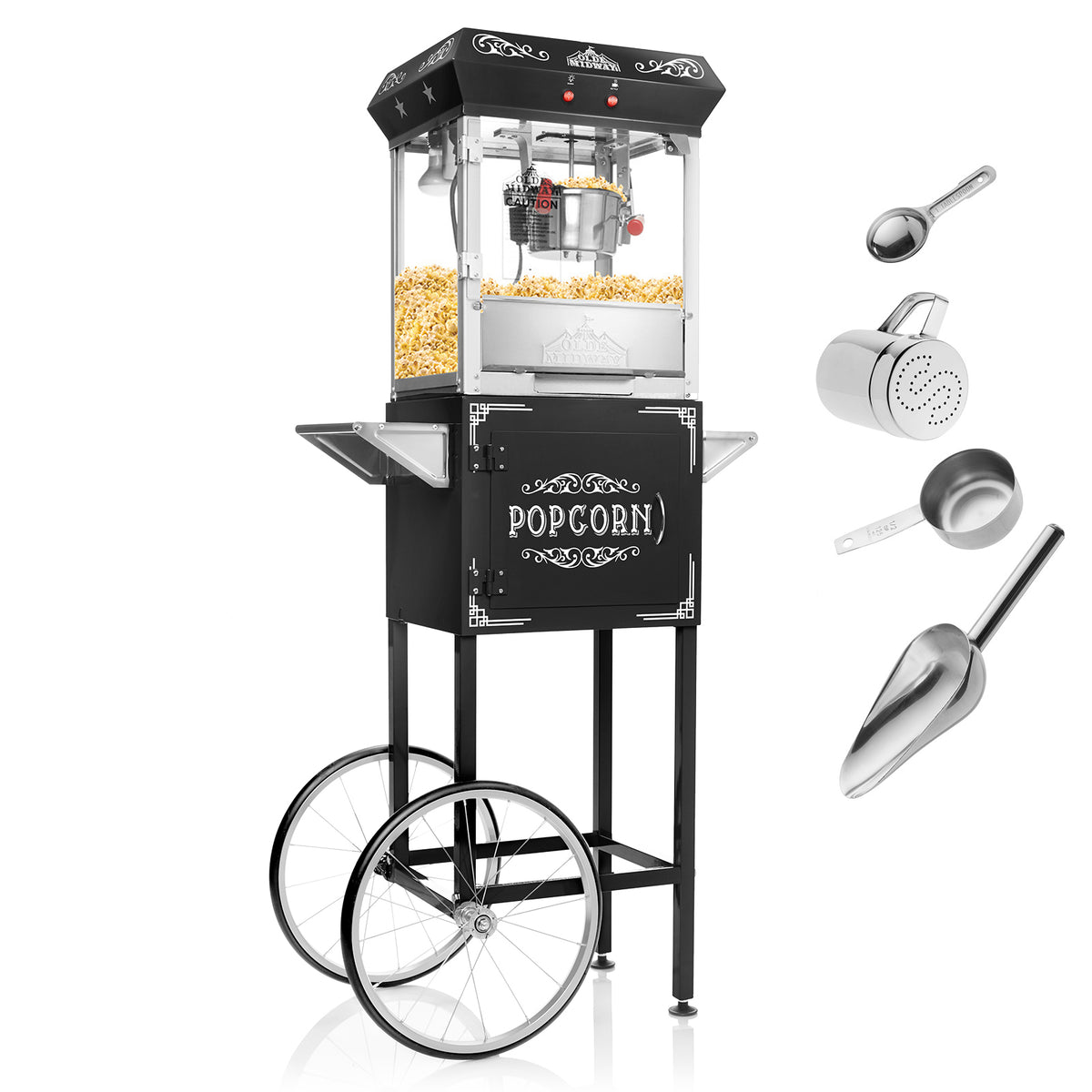 OPEN BOX - Vintage Style Popcorn Popper Machine w Cart and 6-Ounce Ket ...