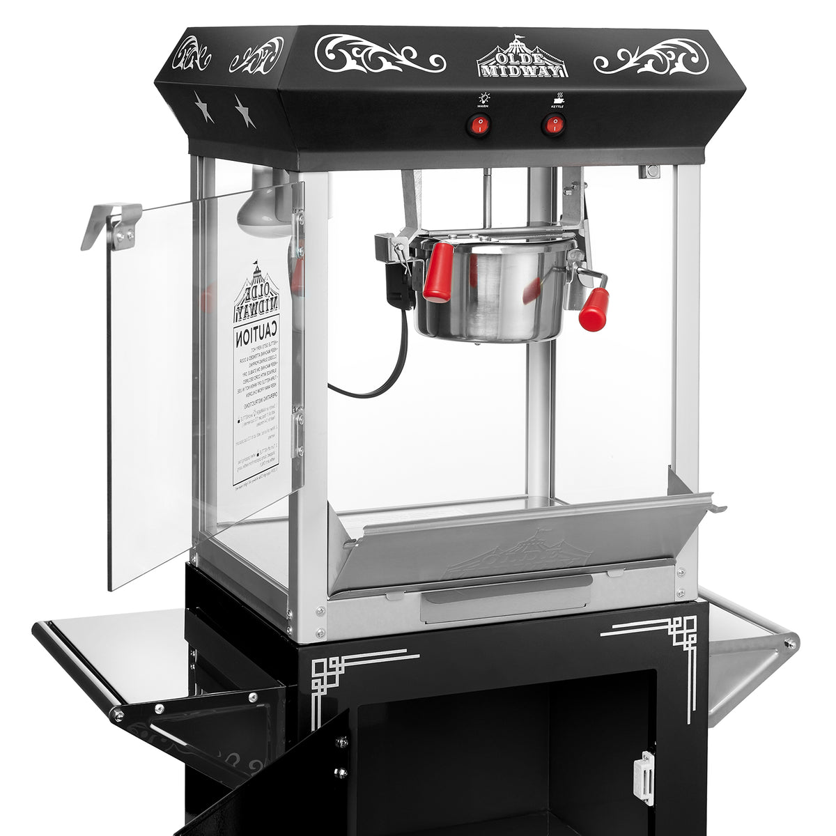 OPEN BOX - Vintage Style Popcorn Popper Machine w Cart and 6-Ounce Ket ...