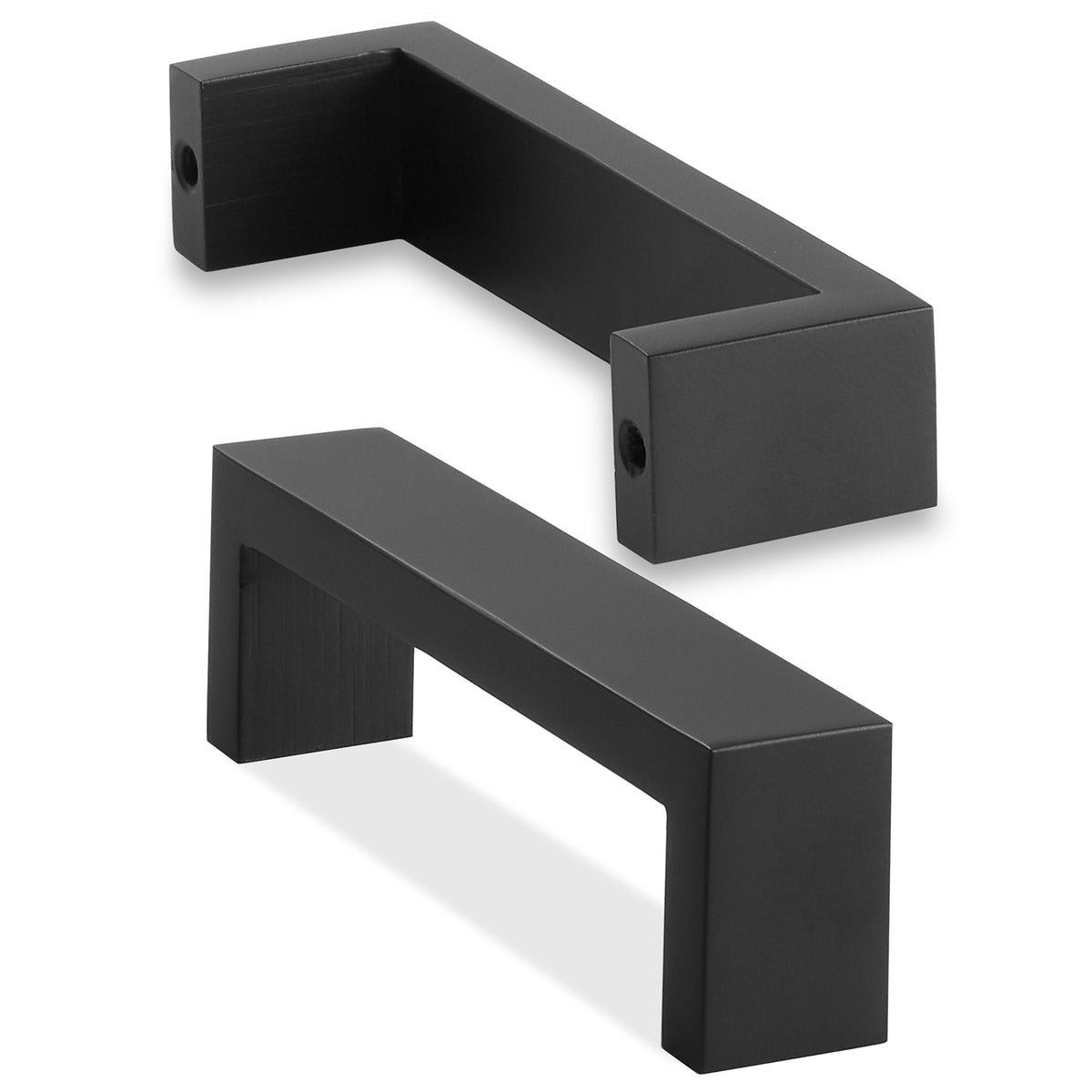 10 Cabinet Hardware Square Matte Black (3-3/4" Hole Centers)-Cauldham ...