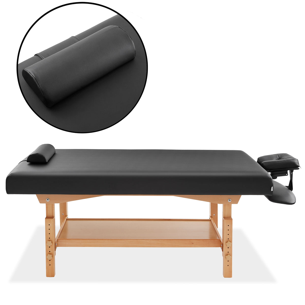 Professional Stationary Massage Table with Shelf and Accessories – Mix ...