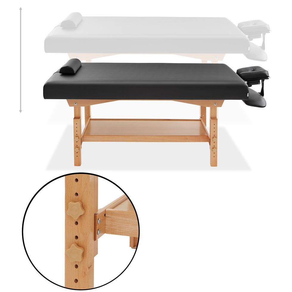 Professional Stationary Massage Table with Shelf and Accessories – Mix ...