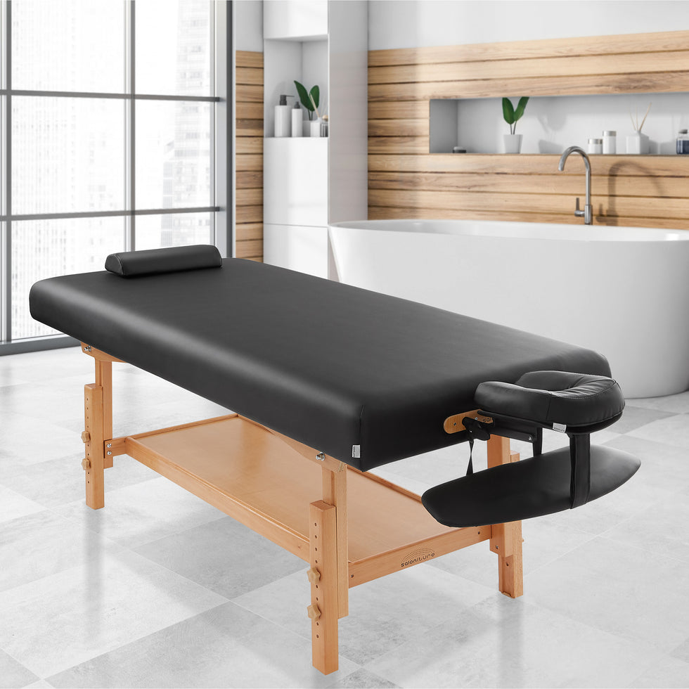 Professional Stationary Massage Table with Shelf and Accessories – Mix ...