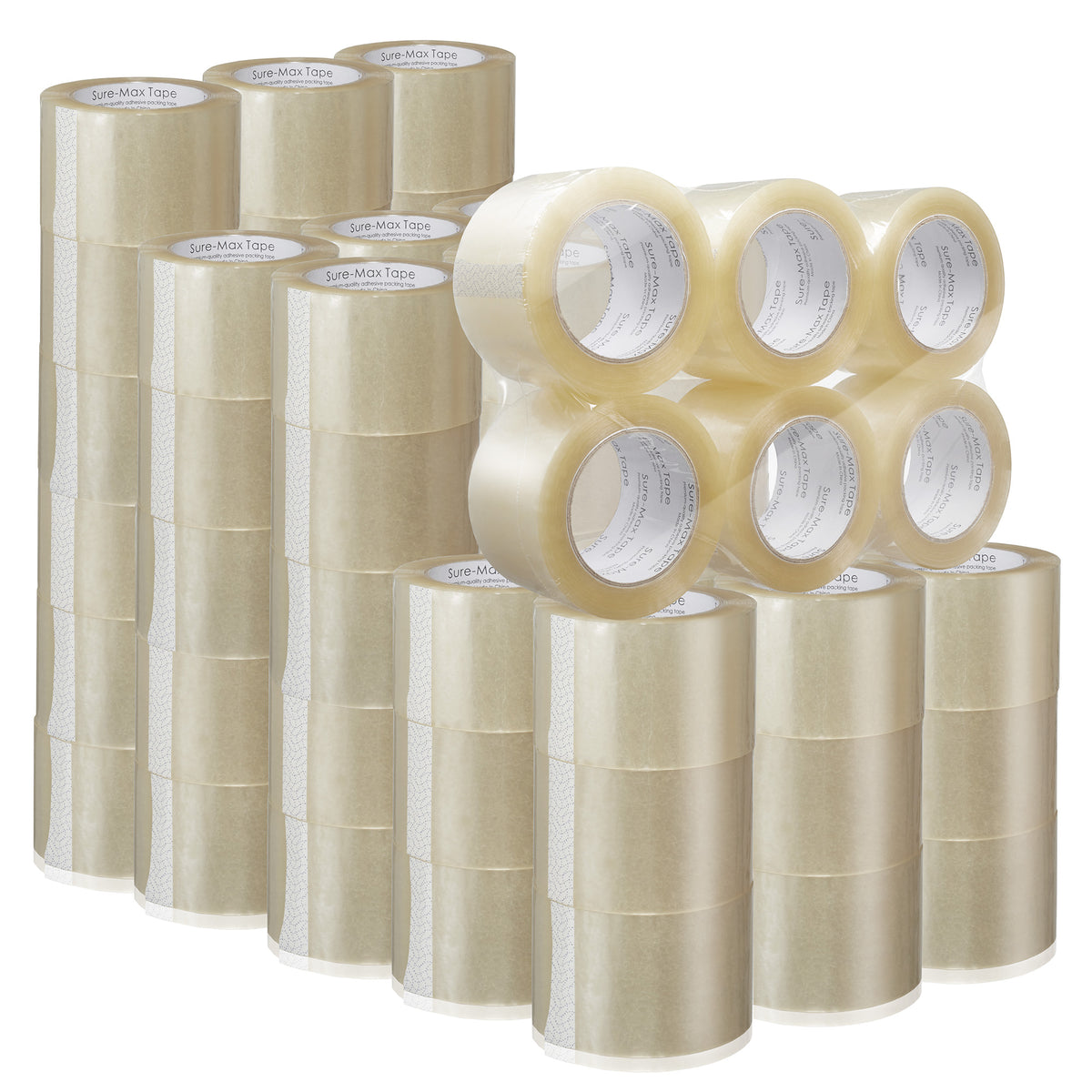 72-Rolls -Wide Packing Tape (3 x 110 yard/330-ft each) - Clear – Mix ...