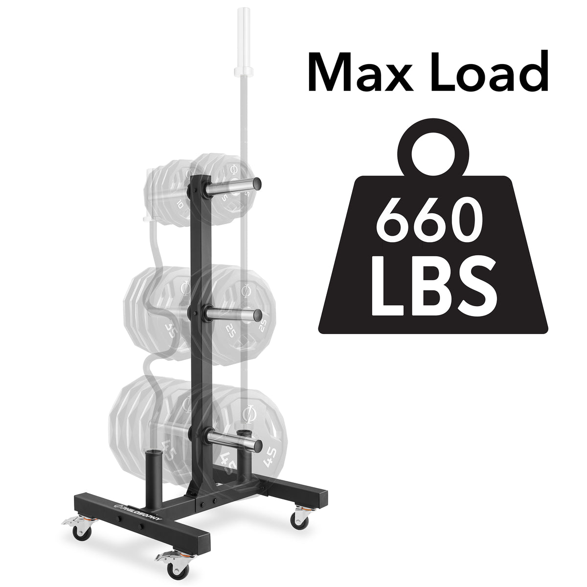 Rolling Olympic / Bumper Weight Plate Tree - Commercial Storage Rack ...