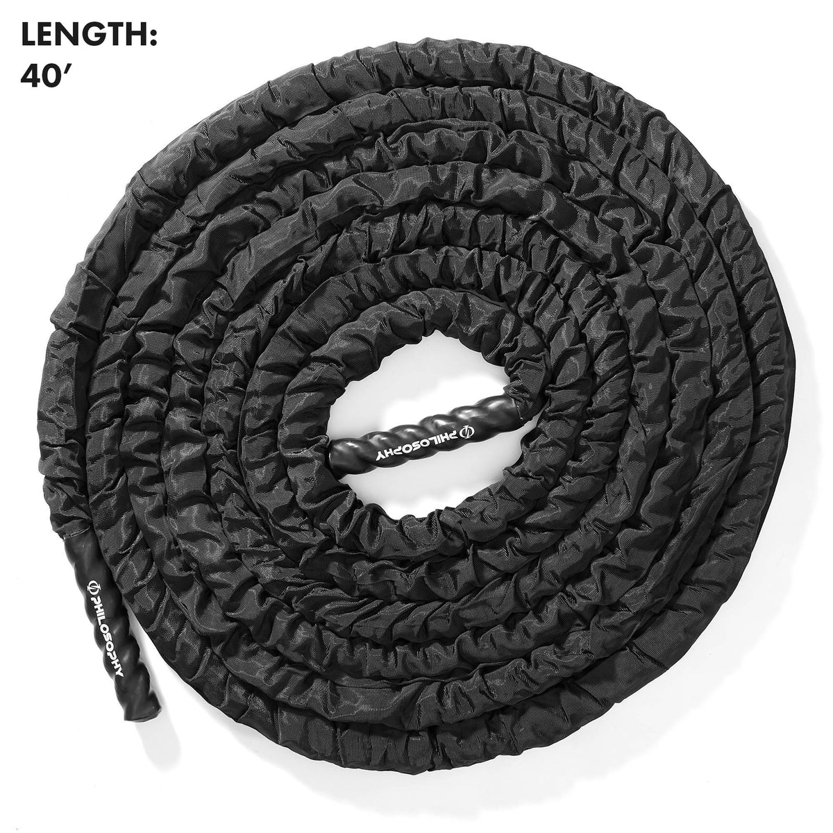 OPEN BOX - 40 Foot Exercise Battle Rope 2 Inch Diameter - Anchor Kit ...
